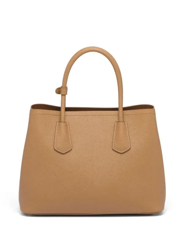 Prada Saffiano Leather Tote Bag - Brown