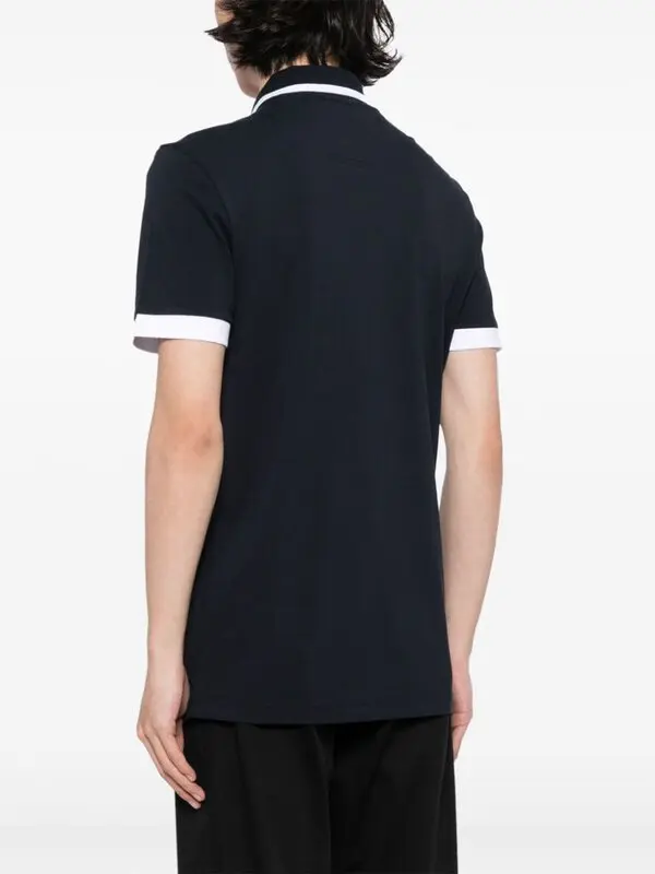 BOSS Logo-print Cotton Polo Shirt - Blue
