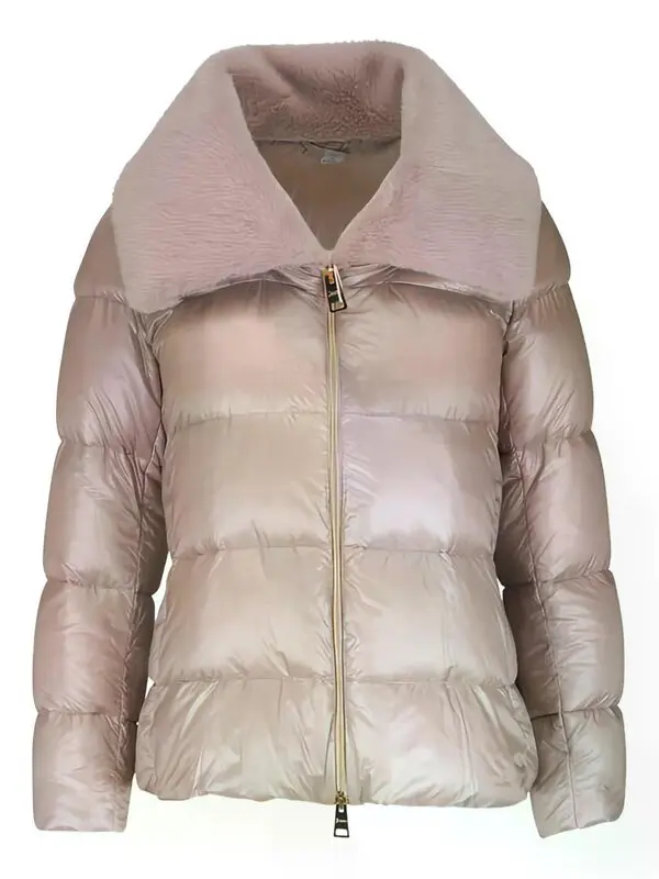 Herno Quilted Jacket With Faux-fur Collar - Neutrals