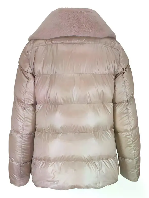 Herno Quilted Jacket With Faux-fur Collar - Neutrals