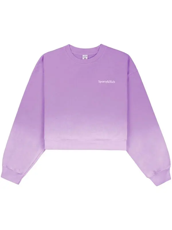 Sporty & Rich Dip Dye Logo-embroidered Sweatshirt