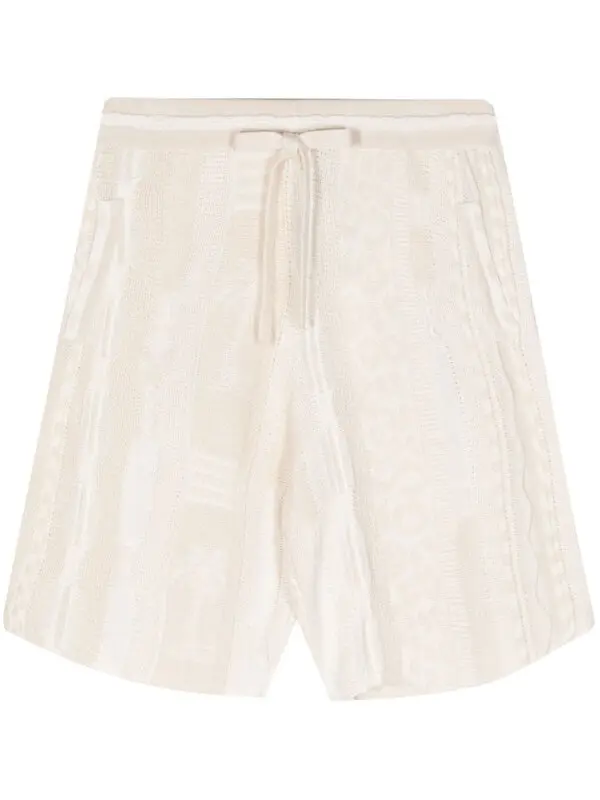 LANEUS Textured Cotton Shorts