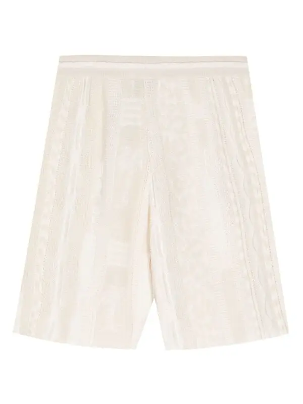 LANEUS Textured Cotton Shorts