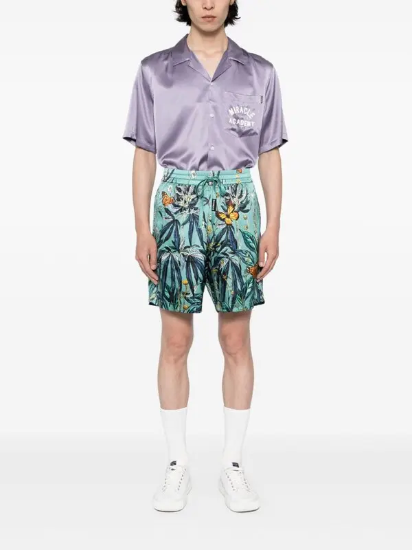 NAHMIAS Botanical Silk-blend Shorts