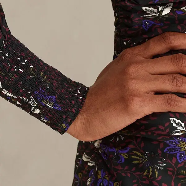 wild meadow print ruched midi dress Von Ruched Dress
