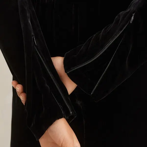 ME+EM Silk-blend Velvet Draped Midi Dress