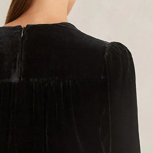 ME+EM Silk-blend Velvet Draped Midi Dress
