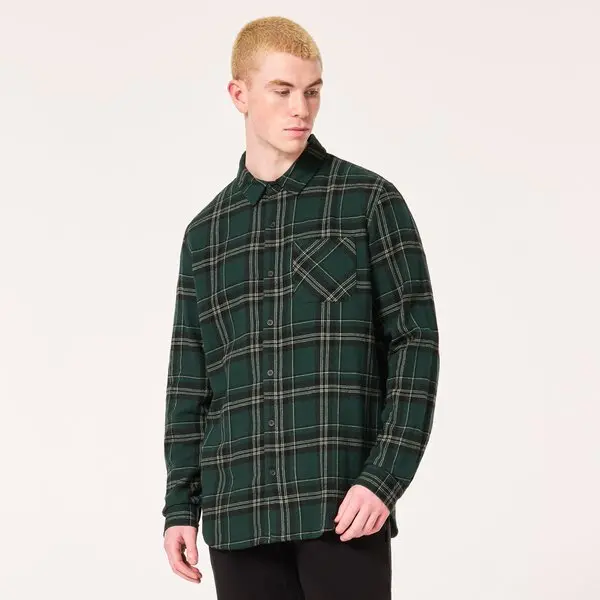Oakley Podium Plaid Ls Flannel - Black,green
