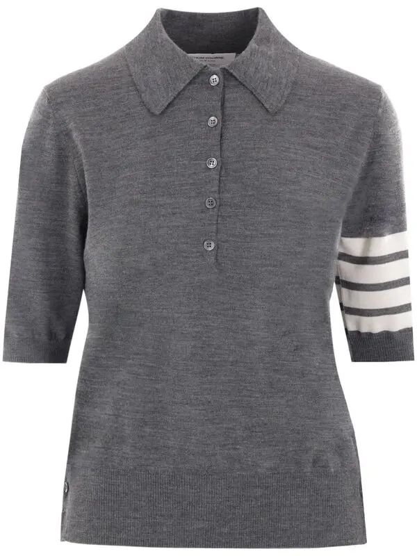 Thom Browne Short-sleeve Polo Shirt - Grey