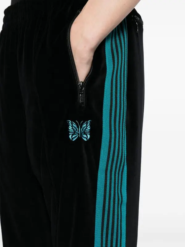 Needles Logo-embroidered Velour Track Pants