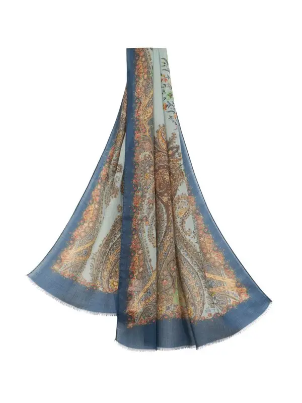 Etro Abstract-print Cashmere Scarf