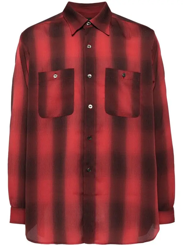 Needles Plaid Check-print Long-sleeve Shirt - Red