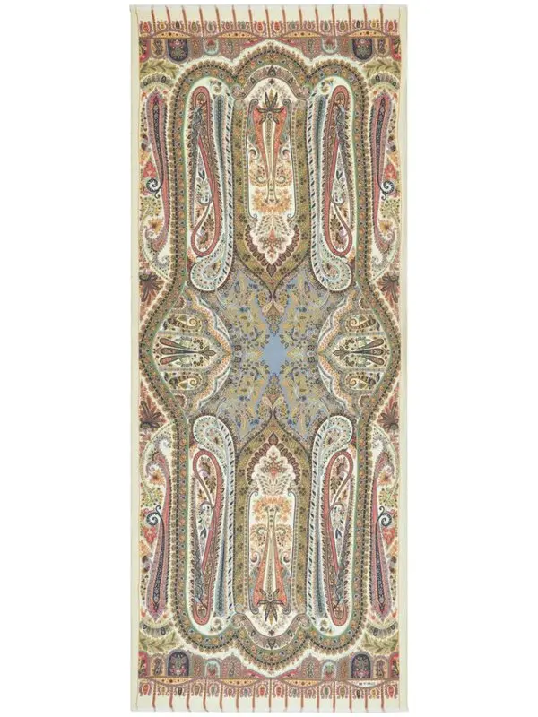 Etro Paisley-print Cashmere-silk Blend Scarf - Neutrals