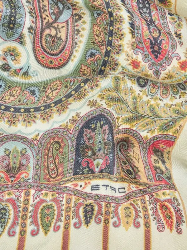 Etro Printed Silk And Cashmere Scarf - Neutrals