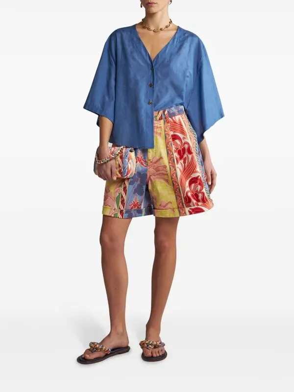 Etro Graphic-print Twill Shorts