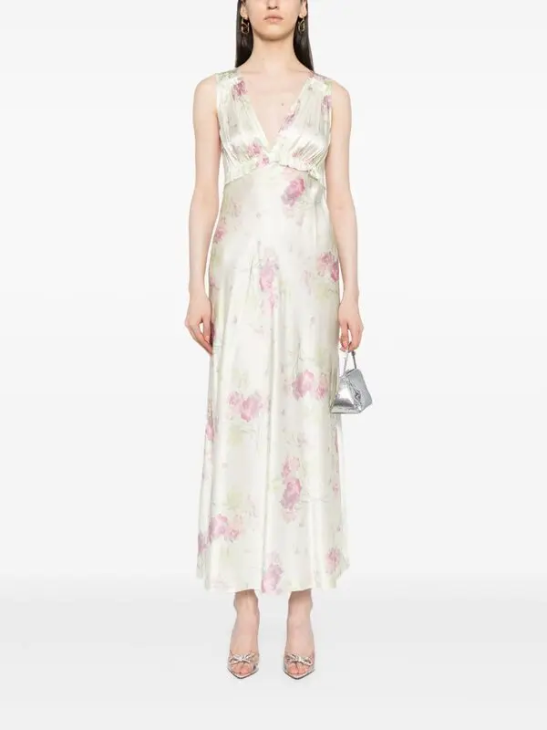 LoveShackFancy Suniva Silk Maxi Slip Dress