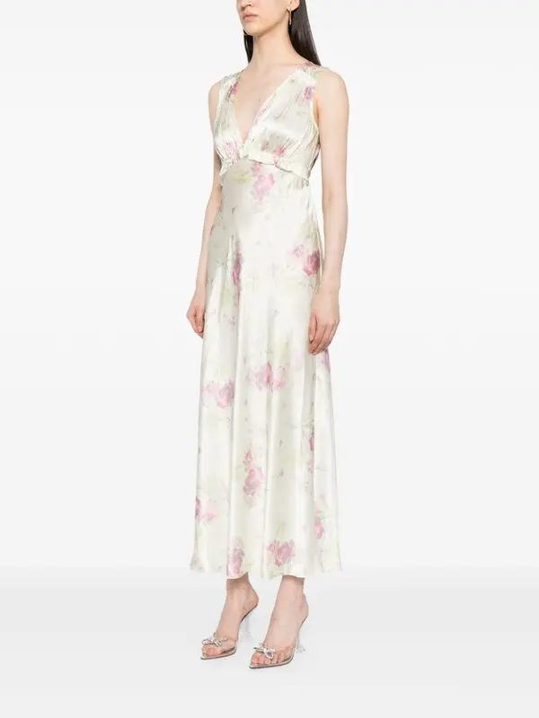 LoveShackFancy Suniva Silk Maxi Slip Dress