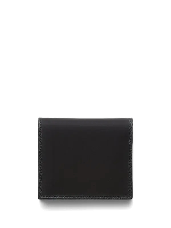 Prada Re-nylon Enamel-triangle Logo Wallet - Black