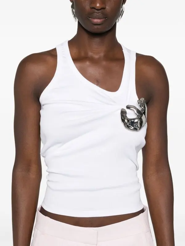 Coperni Emoji Cotton Tank Top - White