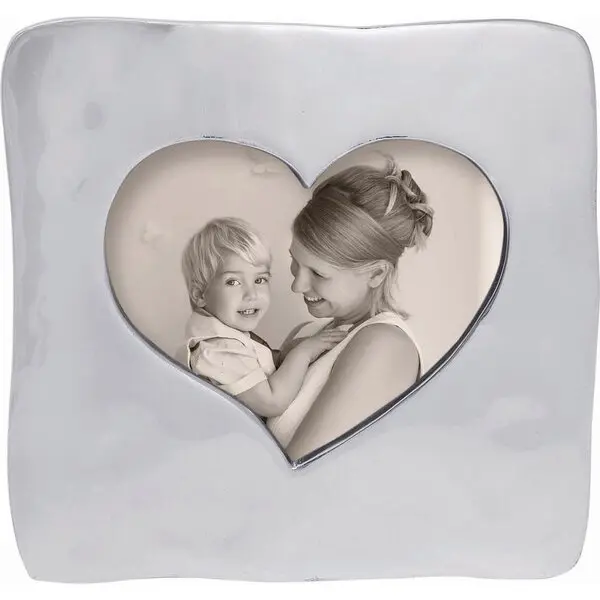 MARIPOSA Heart Large Square Picture Frame - Silver
