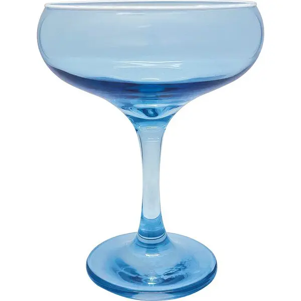 MARIPOSA Fine Line Set Of 4 Coupe Glasses - Blue