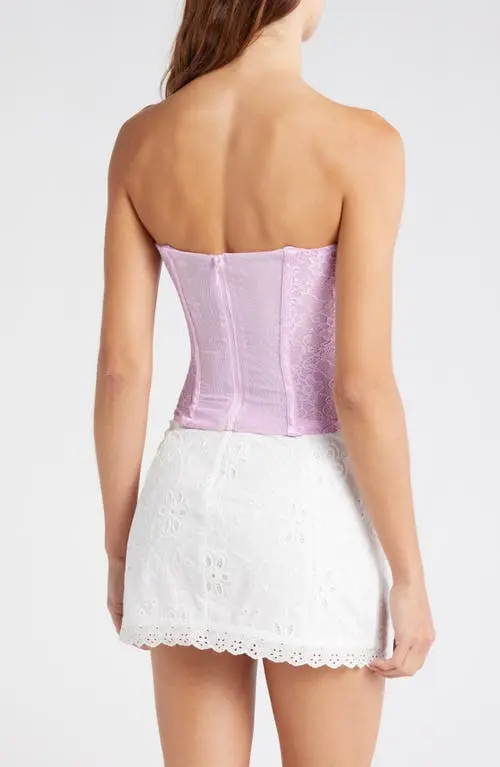 MISTRESS ROCKS Strapless Lace Corset Top - Orchid
