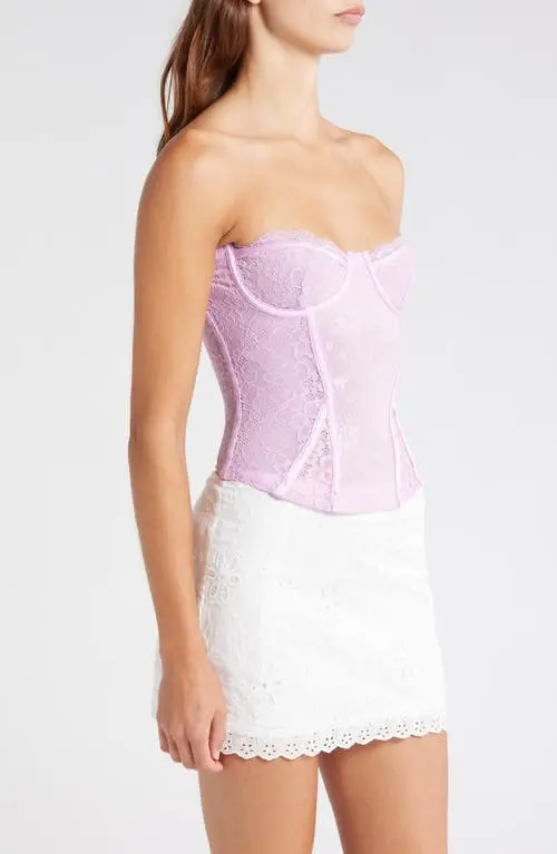MISTRESS ROCKS Strapless Lace Corset Top - Orchid