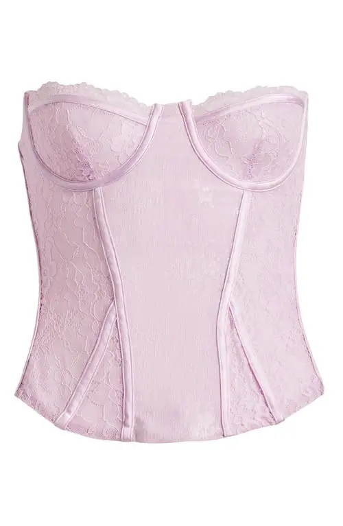 MISTRESS ROCKS Strapless Lace Corset Top - Orchid