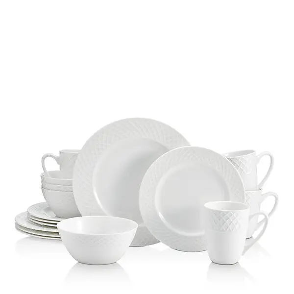 MIKASA Trellis 16-piece Dinnerware Set - White
