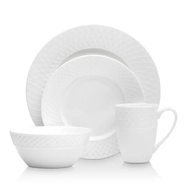 MIKASA Trellis 16-piece Dinnerware Set - White