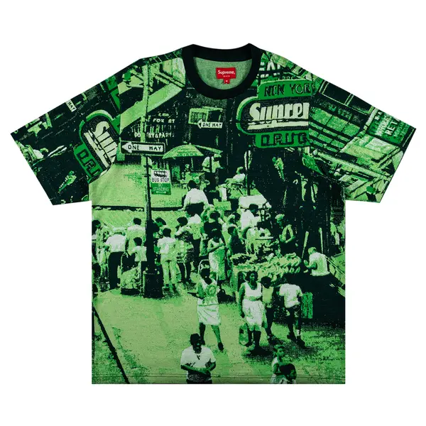 Supreme Street Scene Jacquard Short-sleeve Top - Green