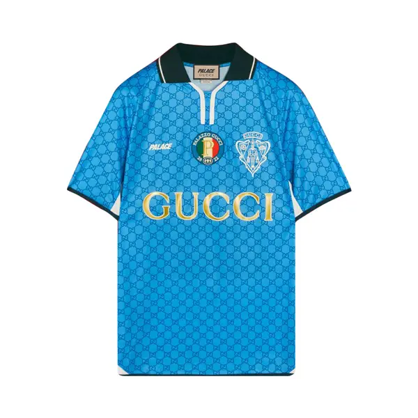 Gucci X Palace Printed Football Jersey - Blue