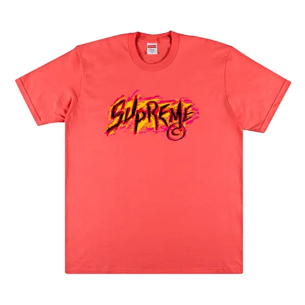 Supreme Scratch Tee 'bright Coral - Pink
