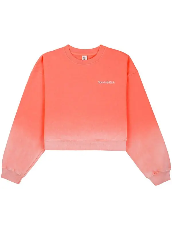 Sporty & Rich Dip Dye Logo-embroidered Sweatshirt
