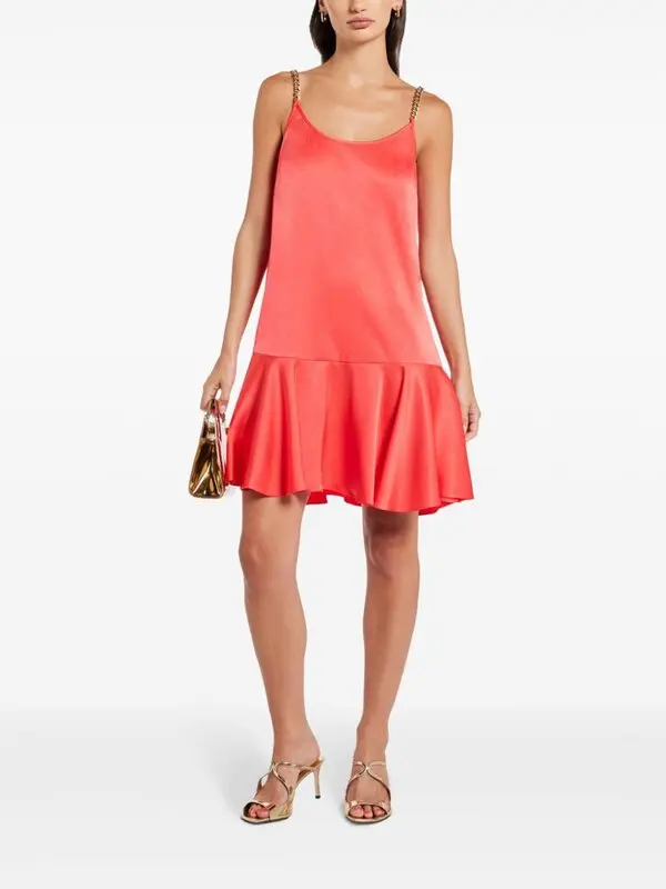 Michael Kors Chain Strap Satin Minidress