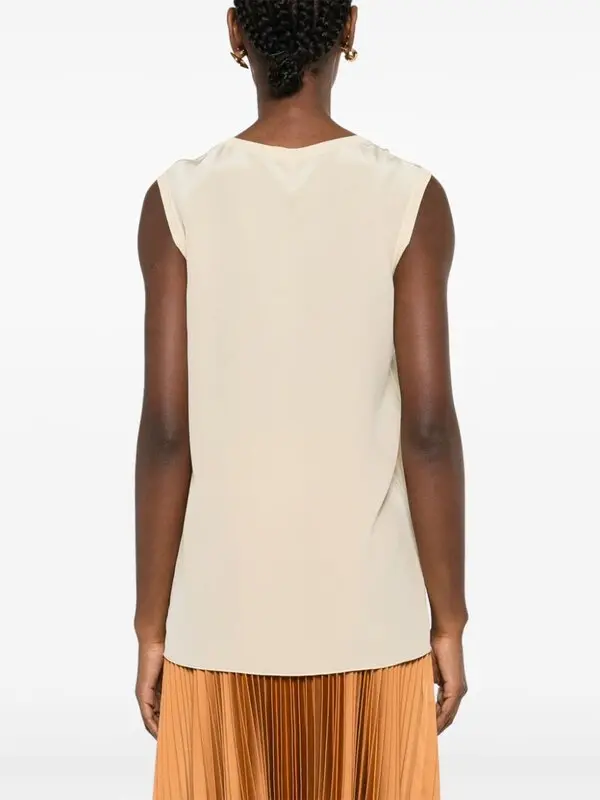 JOSEPH Ribbed-trim Silk Blouse