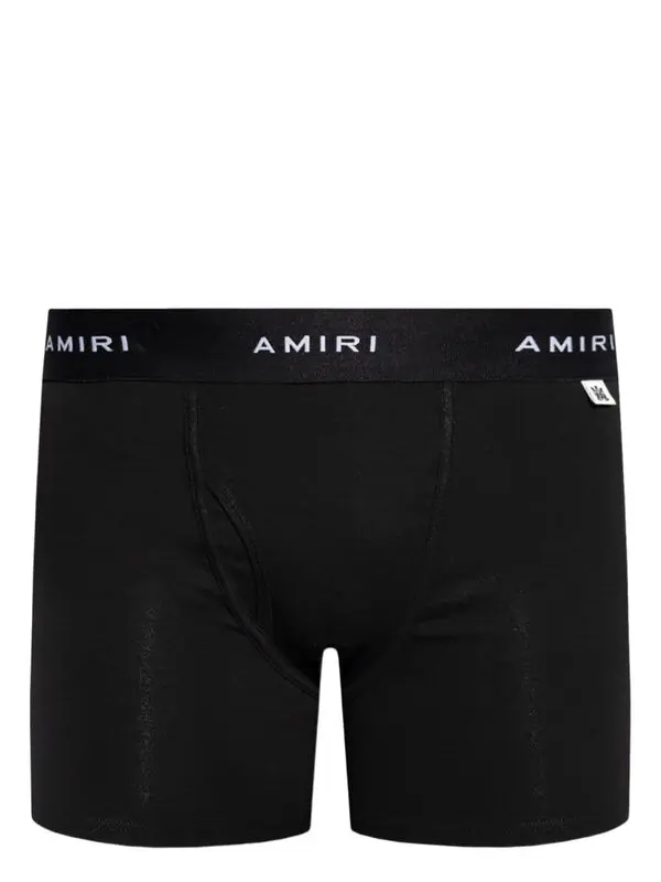 Amiri Logo-waistband Cotton Boxers - Black