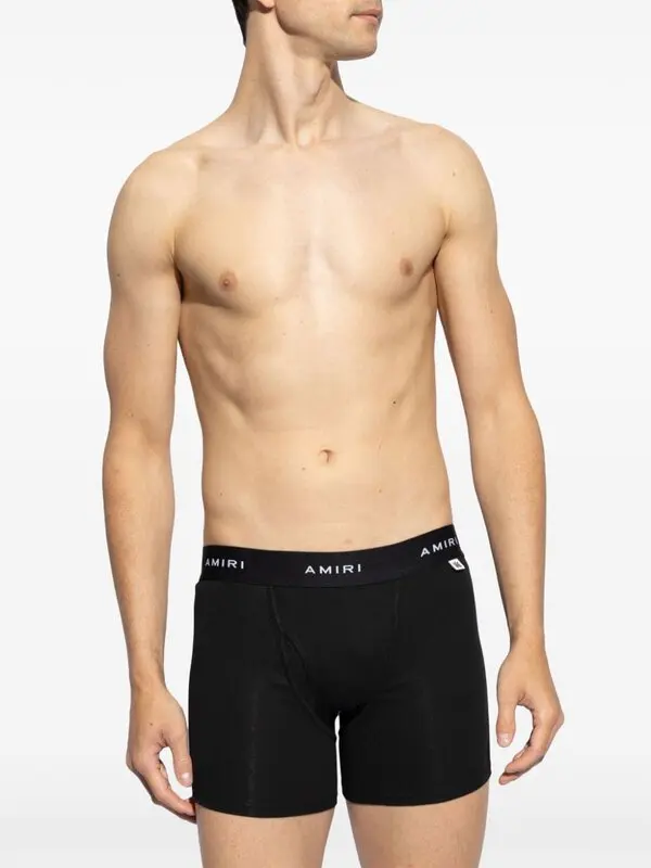 Amiri Logo-waistband Cotton Boxers - Black