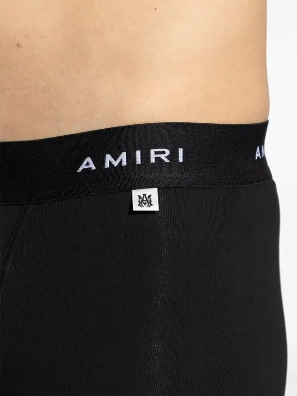 Amiri Logo-waistband Cotton Boxers - Black