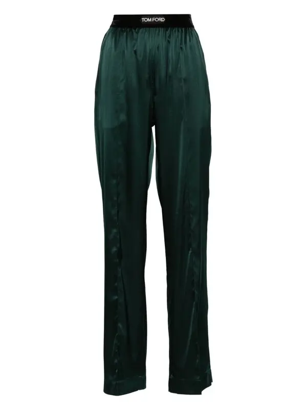 TOM FORD Silk Satin Pyjama Bottoms - Green