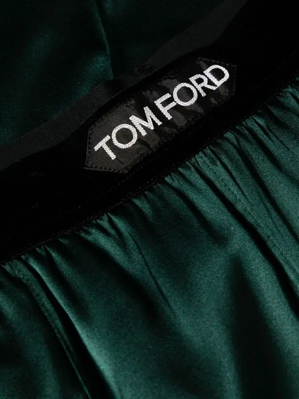 TOM FORD Silk Satin Pyjama Bottoms - Green