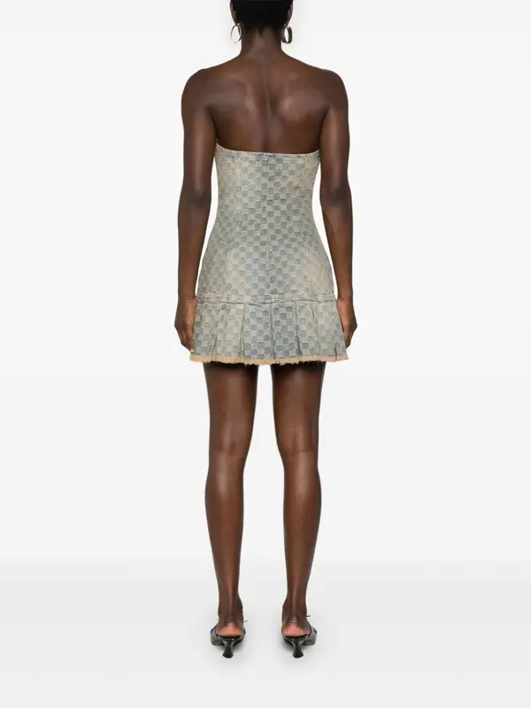 MISBHV Monogram-jacquard Denim Mini Dress