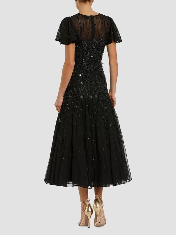 Mac Duggal Embellished Tulle Midi-dress