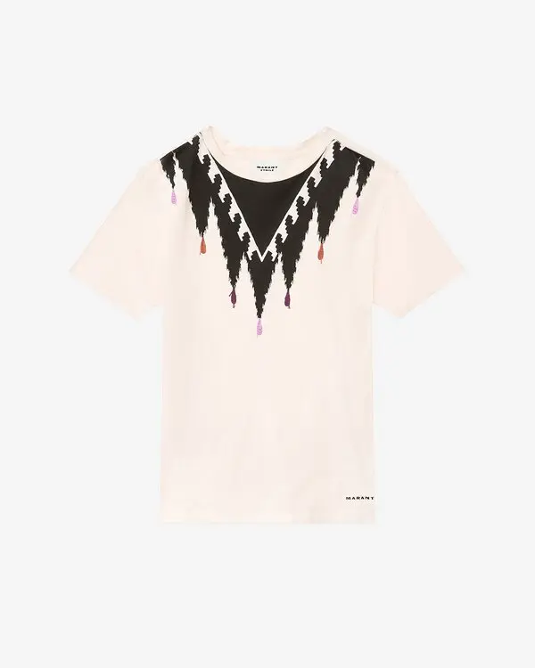 MARANT ETOILE Zewel T-shirt - Ecru/faded Black