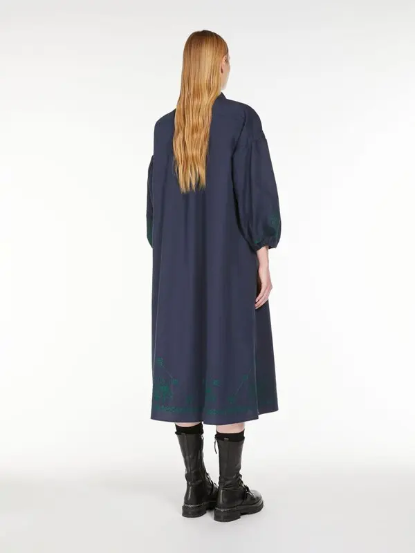 Max Mara Cotton And Linen Shirt Dress - Navy | Editorialist