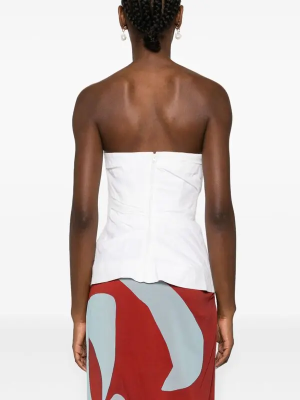 Tove Draped Linen Strapless Top