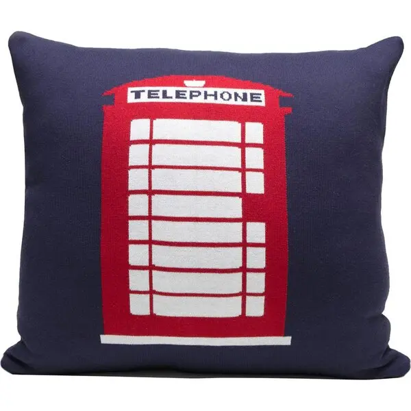 RIAN TRICOT London Phone Booth Accent Pillow - Multi