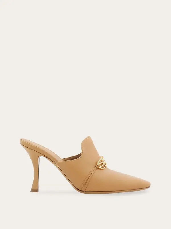 FERRAGAMO Gancini Ornat Mule - Beige