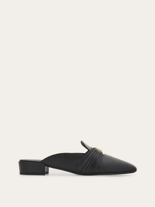 FERRAGAMO Gancini Ornat Mule - Black