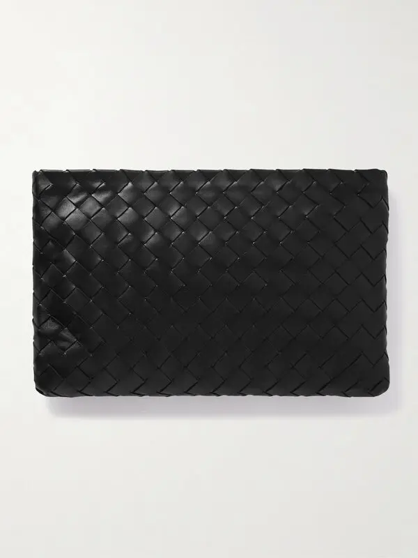 Bottega Veneta Intrecciato Leather Pouch - Black